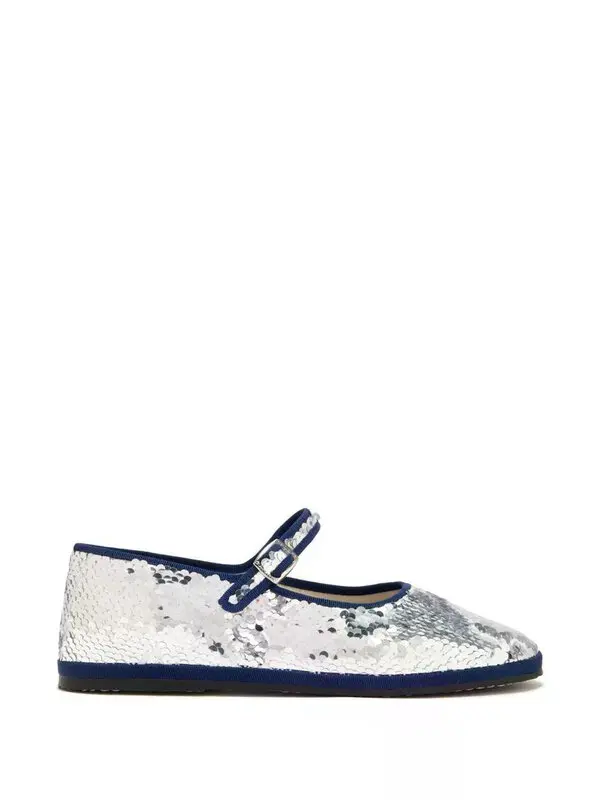CAPULETTE Bambina Pietra Mary Jane Ballet Flats - Silver