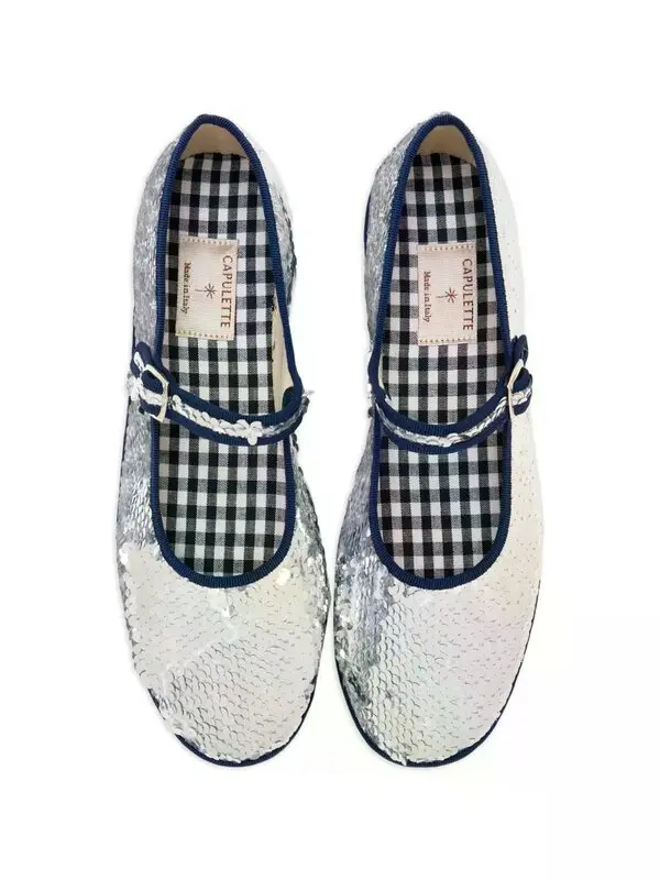 CAPULETTE Bambina Pietra Mary Jane Ballet Flats - Silver
