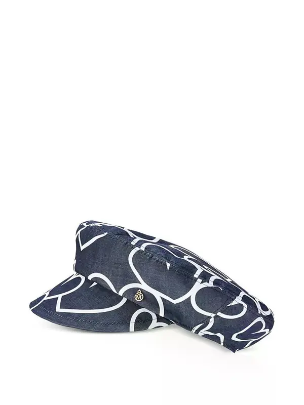 MAISON MICHEL Peneloppe Patterned Hat - Blue