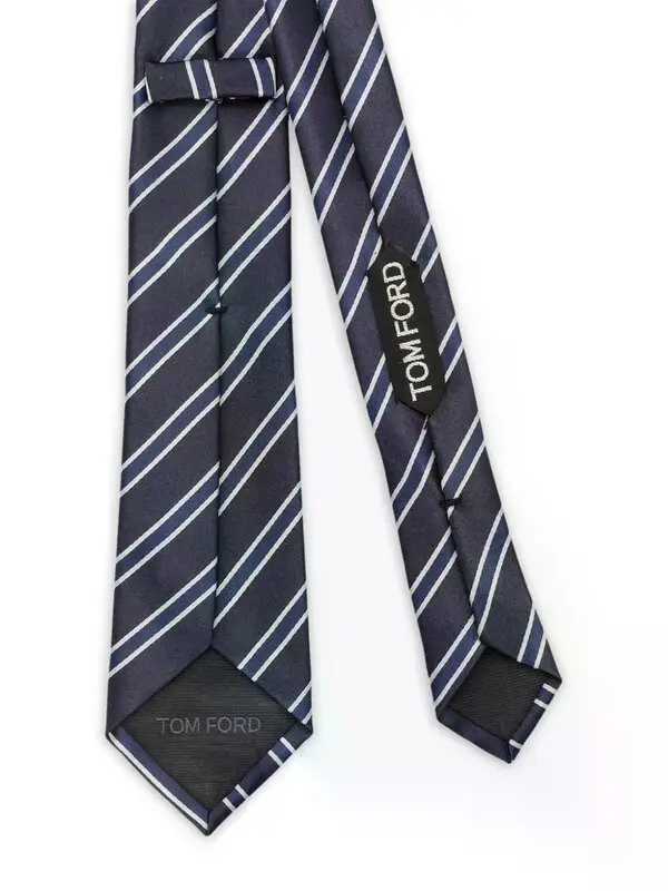 TOM FORD Striped Neck Tie - Blue