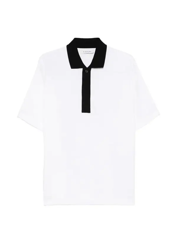 LANVIN Contrast-trim Polo Shirt - White