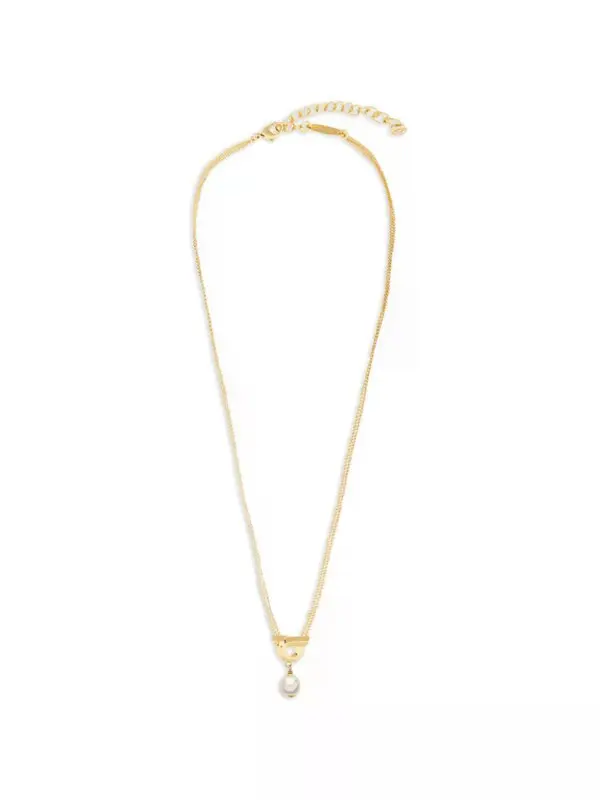 FERRAGAMO Gancini And Faux-pearl Necklace - Gold