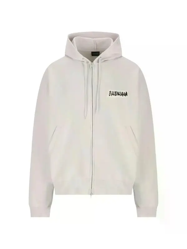 Balenciaga Over Zip-up Hoodie - Neutrals