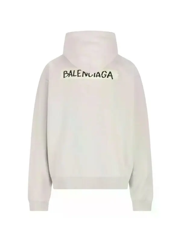 Balenciaga Over Zip-up Hoodie - Neutrals