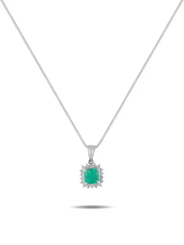 LB EXCLUSIVE Diamond And Emerald Necklace - Silver