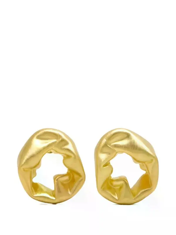 Completedworks Hollow Hammered-effect Earrings - Gold