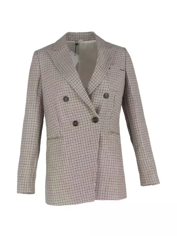 Brunello Cucinelli Houndstooth Double-breasted Blazer