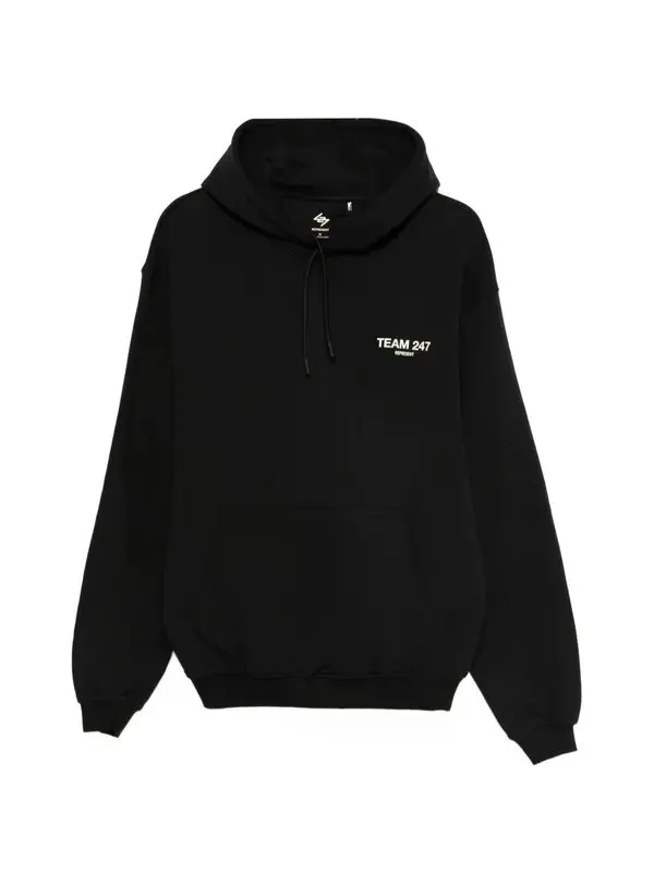 REPRESENT 247 Logo-print Hoodie - Black