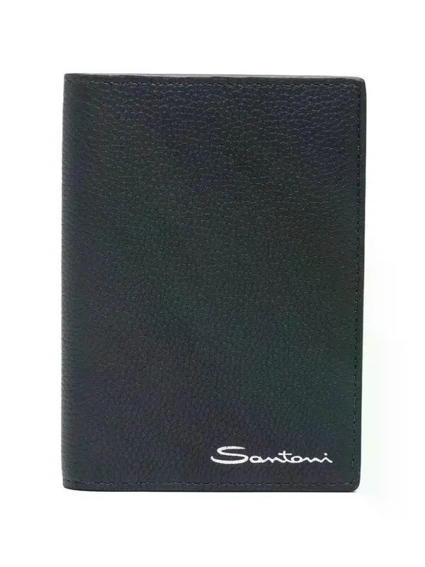 Santoni Logo-print Wallet - Blue