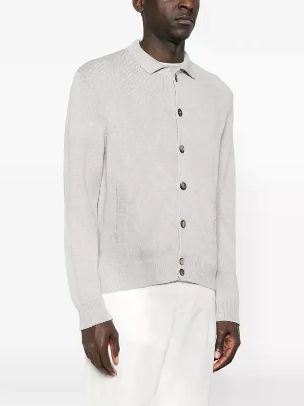 Eleventy Button Pocket Cardigan - Grey