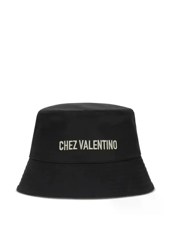 Valentino Garavani Chez Logo Bucket Hat - Black