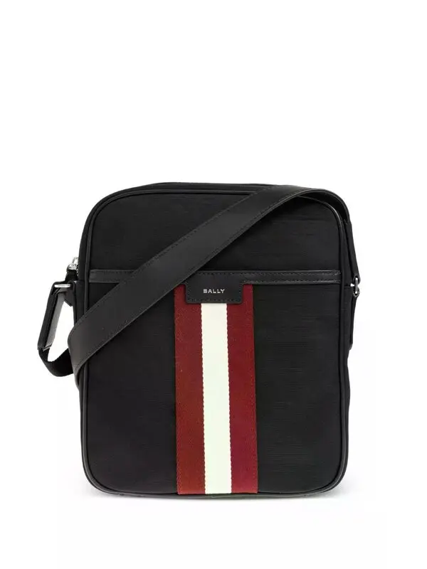Bally Striped Zip Shoulder Bag - Black