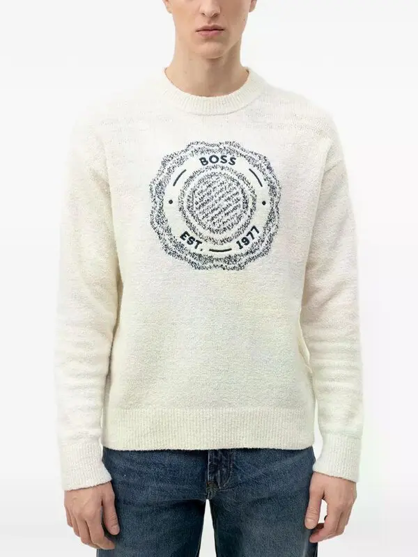 BOSS Intarsia-knit Sweater