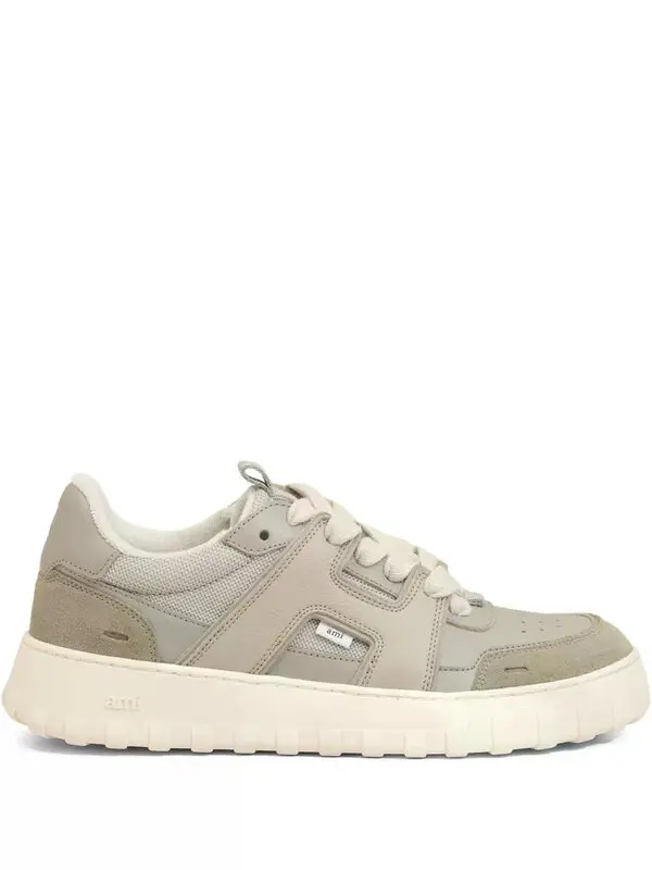 Ami Cowhide Leather "a Walk" Sneakers - Grey
