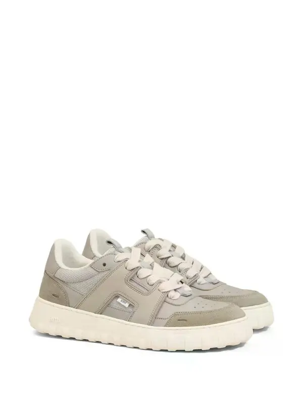 Ami Cowhide Leather "a Walk" Sneakers - Grey