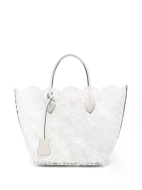 Ermanno Scervino Lace Top Handle Tote Bag - White