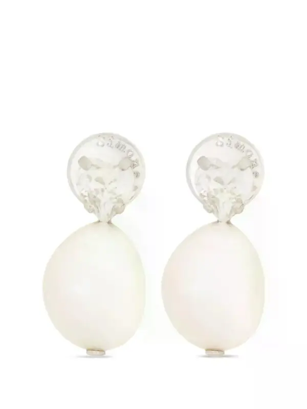 Simone Rocha Pearl Crystal Stud Earrings - White