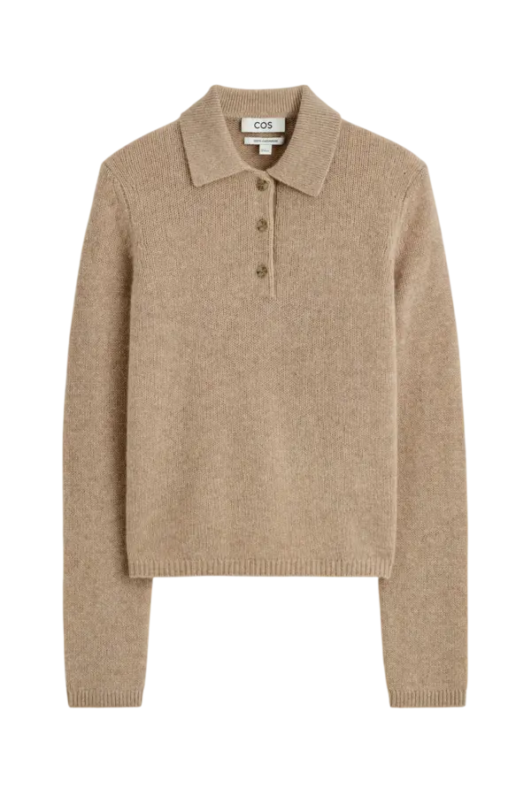 Cos Cashmere Polo Sweater - Beige