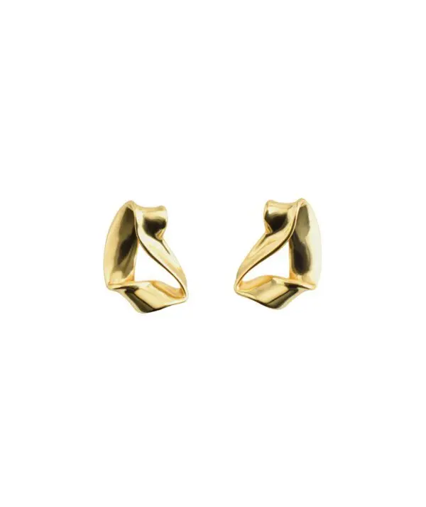 Cos Twisted Ribbon Stud Earrings - Gold