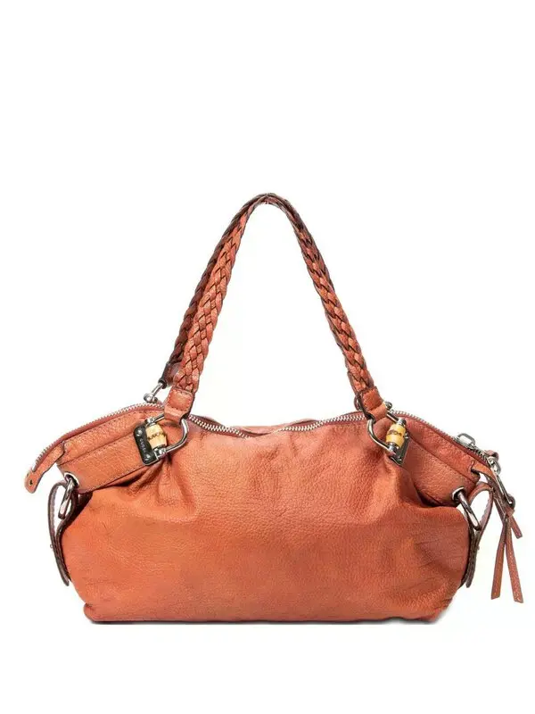 Gucci Boston Braided Handle Leather Tote Bag