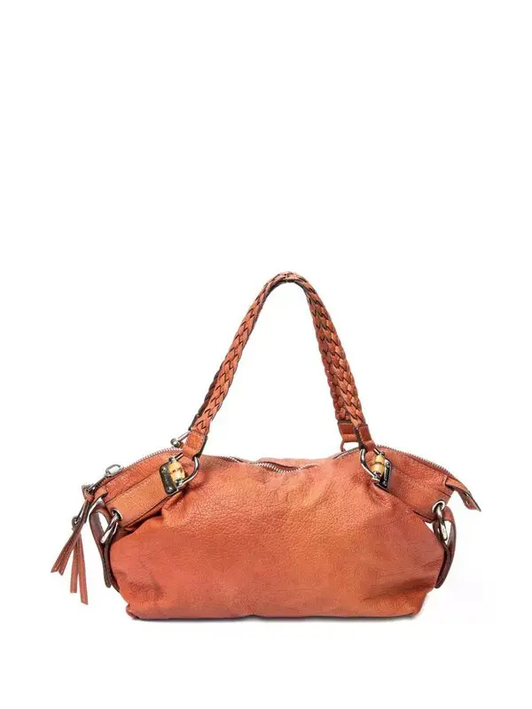 Gucci Boston Braided Handle Leather Tote Bag