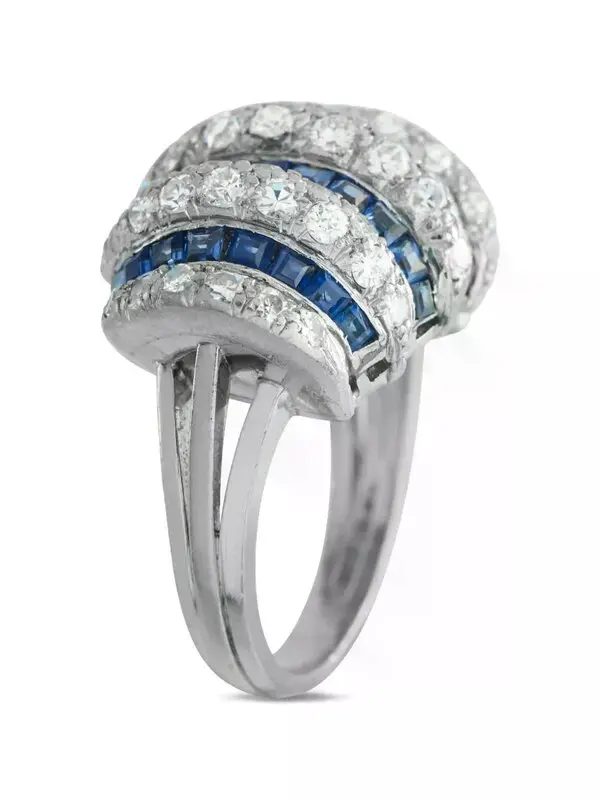 LB EXCLUSIVE Diamond And Sapphire Ring - Silver