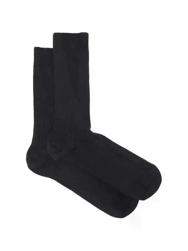 BASERANGE Ribbed Knit Socks - Black