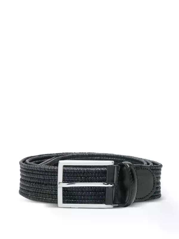 Canali Braided Leather Belt - Blue