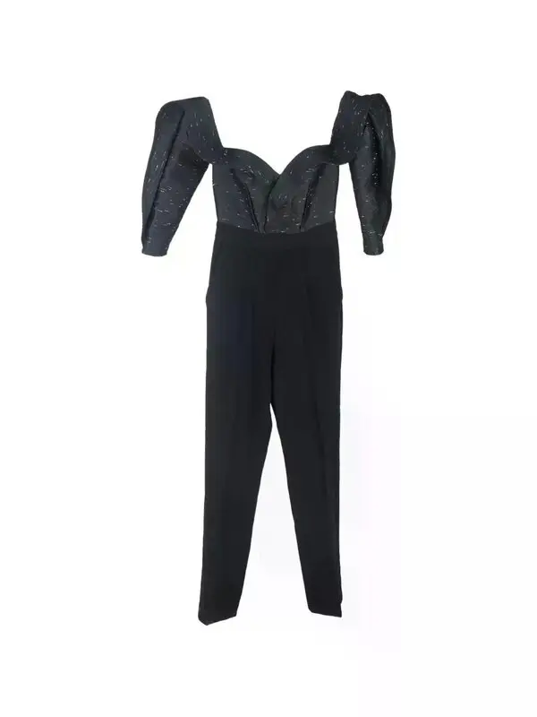 SELF-PORTRAIT Sweetheart-neck Jumpsuit - Black