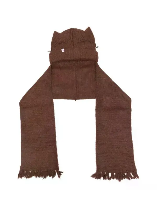 CHARLES JEFFREY Ears Beanie Scarf - Brown