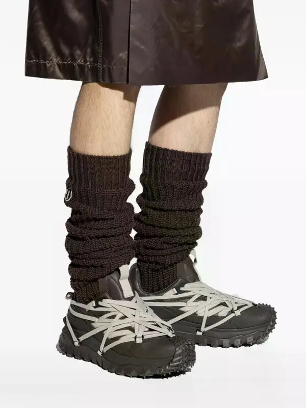 MONCLER + RICK OWENS Ruffled Logo Socks