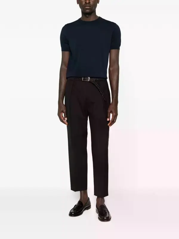 Canali Short Sleeve Knitted T-shirt - Blue