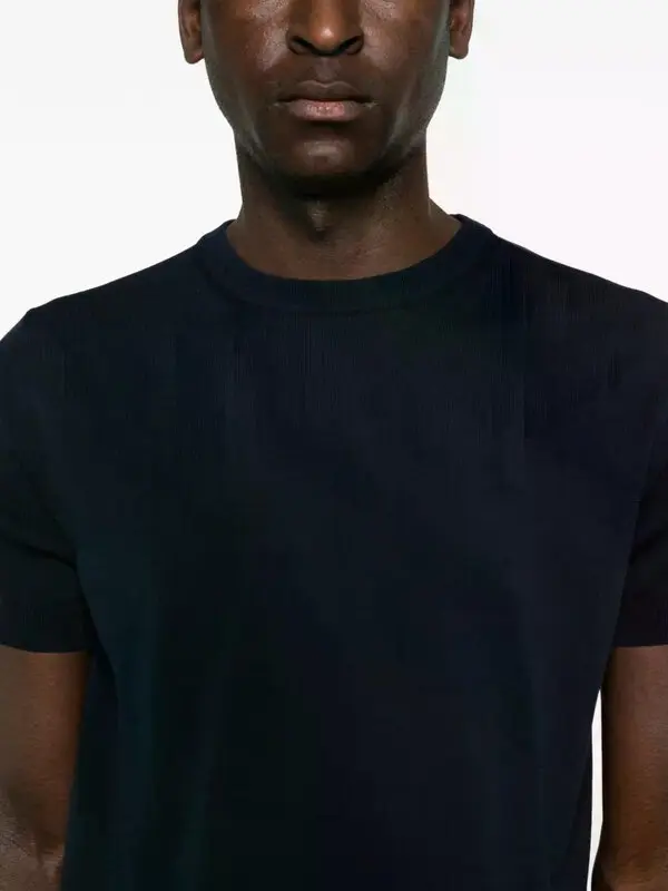 Canali Short Sleeve Knitted T-shirt - Blue