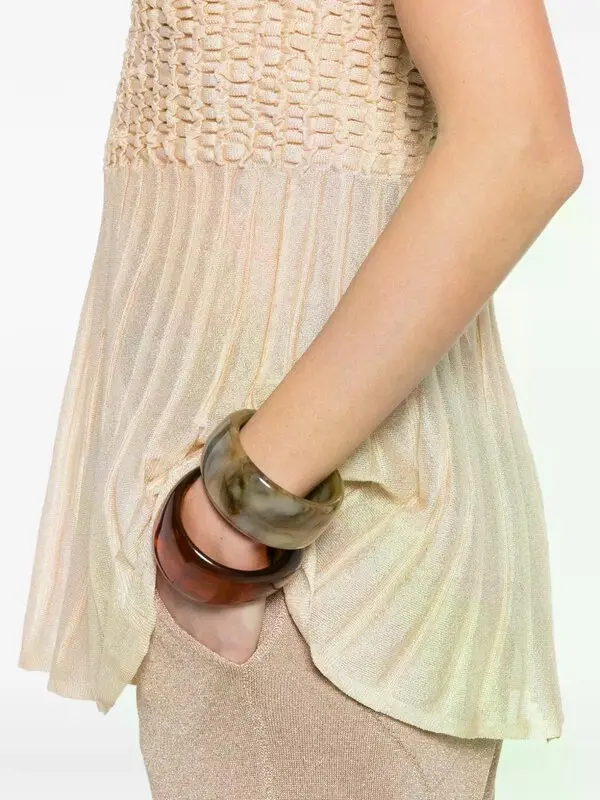 CIRCUS HOTEL Pleated V-neck Top