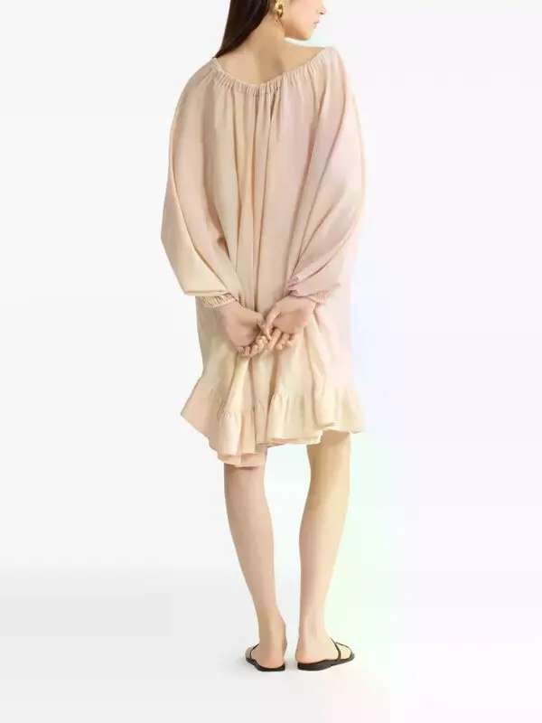 PATOU Striped Tie-neck Mini Dress - Neutrals