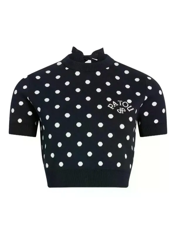 PATOU Polka-dot Knitted T-shirt - Black