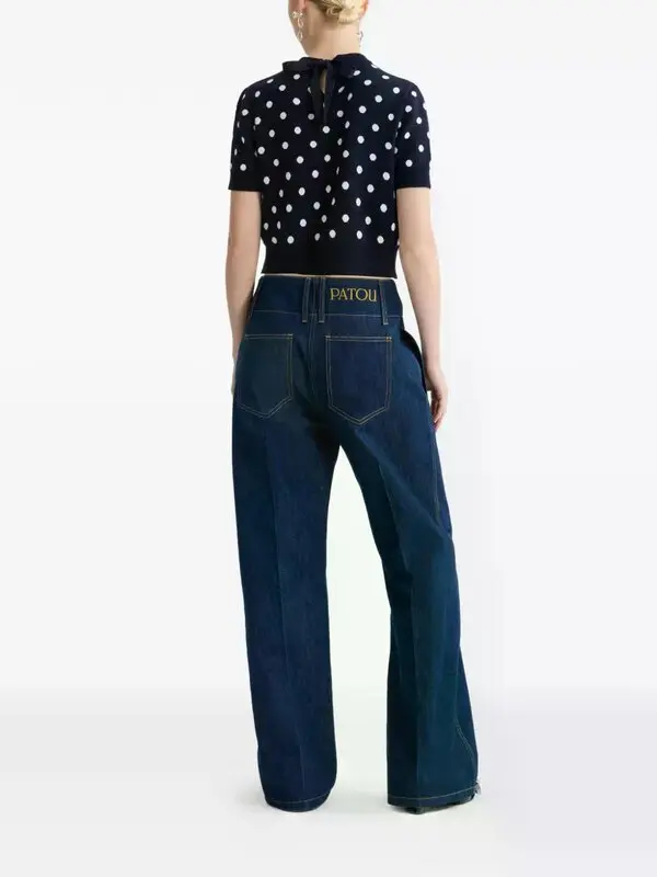 PATOU Polka-dot Knitted T-shirt - Black