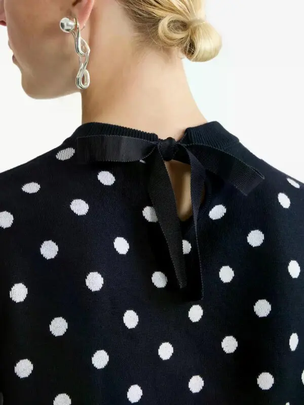 PATOU Polka-dot Knitted T-shirt - Black
