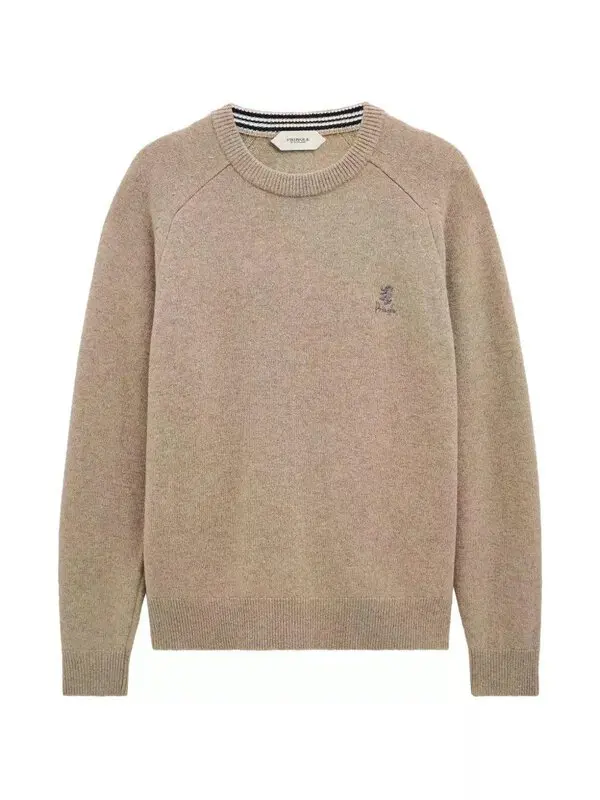 Pringle Of Scotland Crew Neck Logo Sweater - Neutrals
