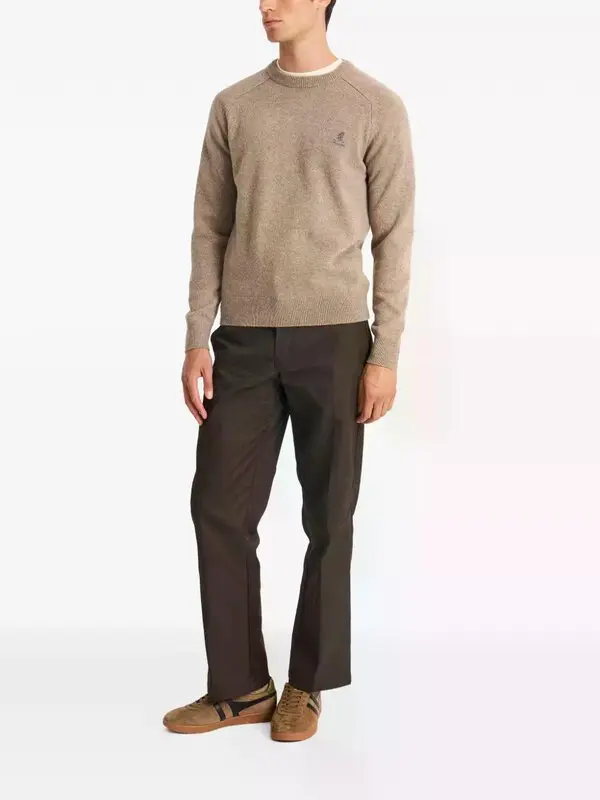 Pringle Of Scotland Crew Neck Logo Sweater - Neutrals