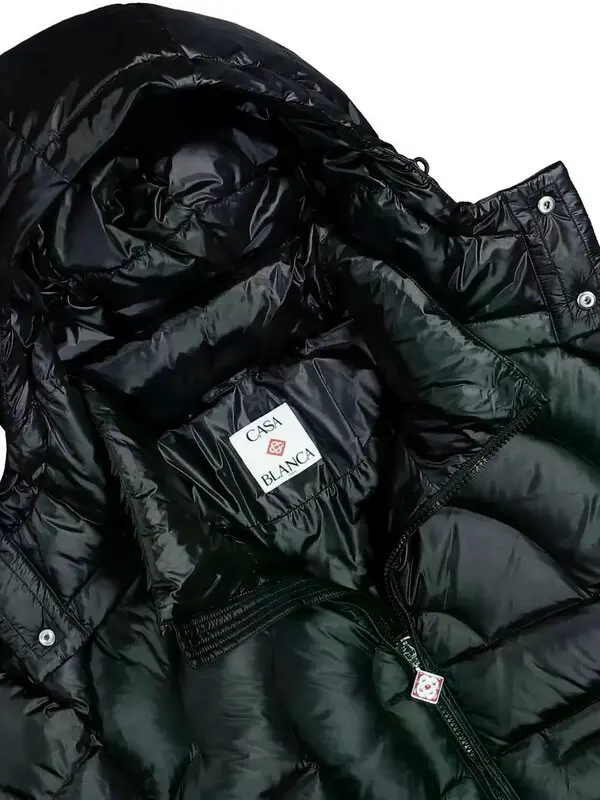 Casablanca Monogram-quilted Puffer Jacket - Black