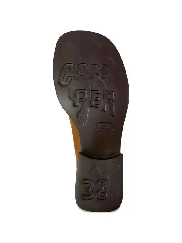 Camper Floral-embroidered Leather Loafers - Neutrals