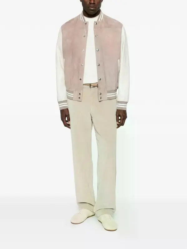 Eleventy Striped Bomber Jacket - Neutrals