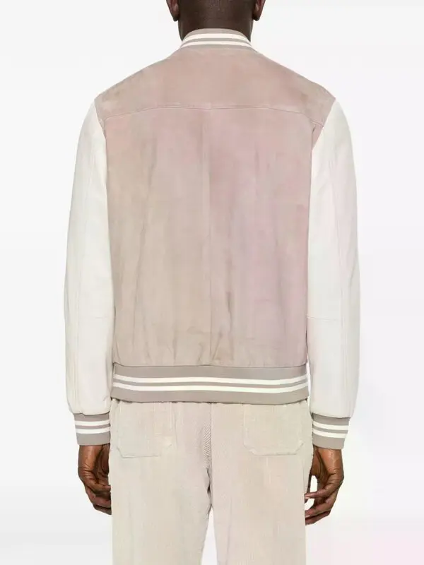 Eleventy Striped Bomber Jacket - Neutrals