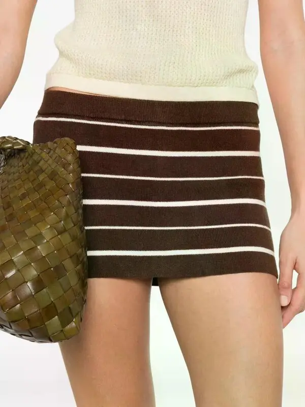 Frankies Bikinis Striped Mini Skirt
