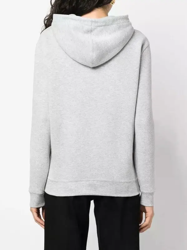 Saint Laurent Embroidered Logo Hoodie - Grey