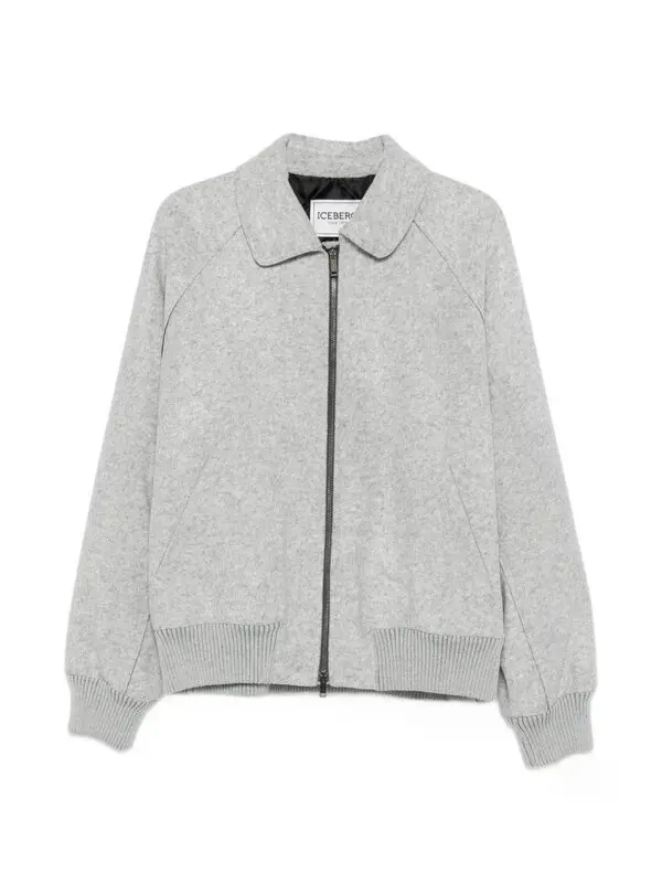 Iceberg Zip-up Bomber Jacket - Grey