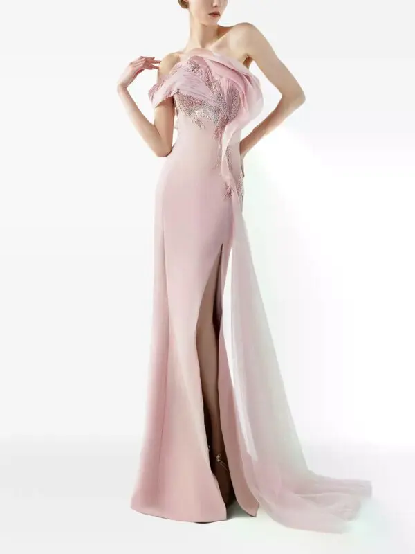 GABY CHARBACHY Embellished Draped Gown