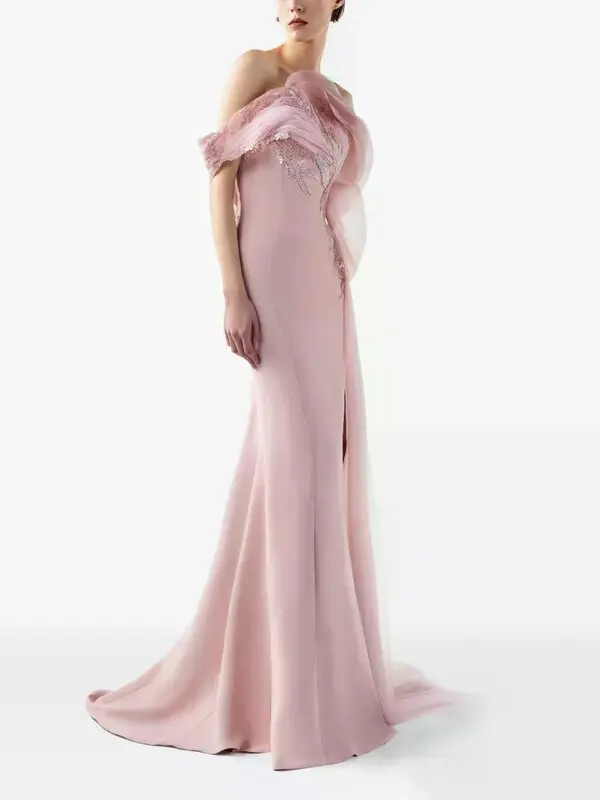 GABY CHARBACHY Embellished Draped Gown