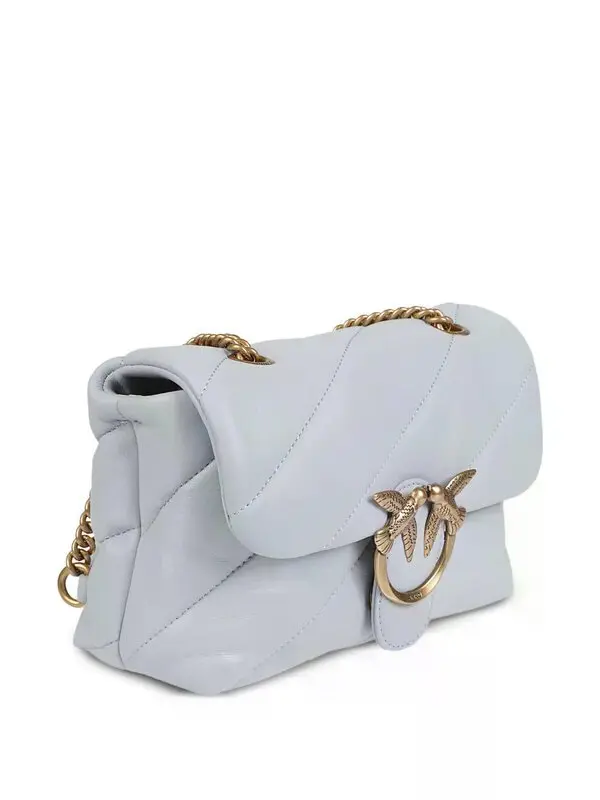 Pinko Quilted Bird-detail Shoulder Bag - Blue